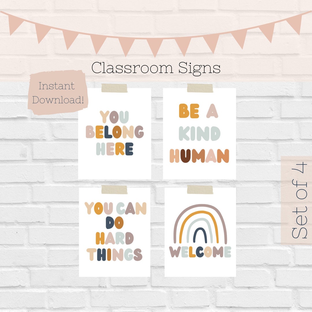 Classroom You Belong Here Signs Affirmation Station Classroom Decor ...