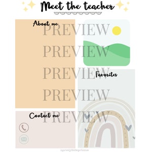 Boho Rainbow Meet the Teacher Form Digital Download Back to School ...