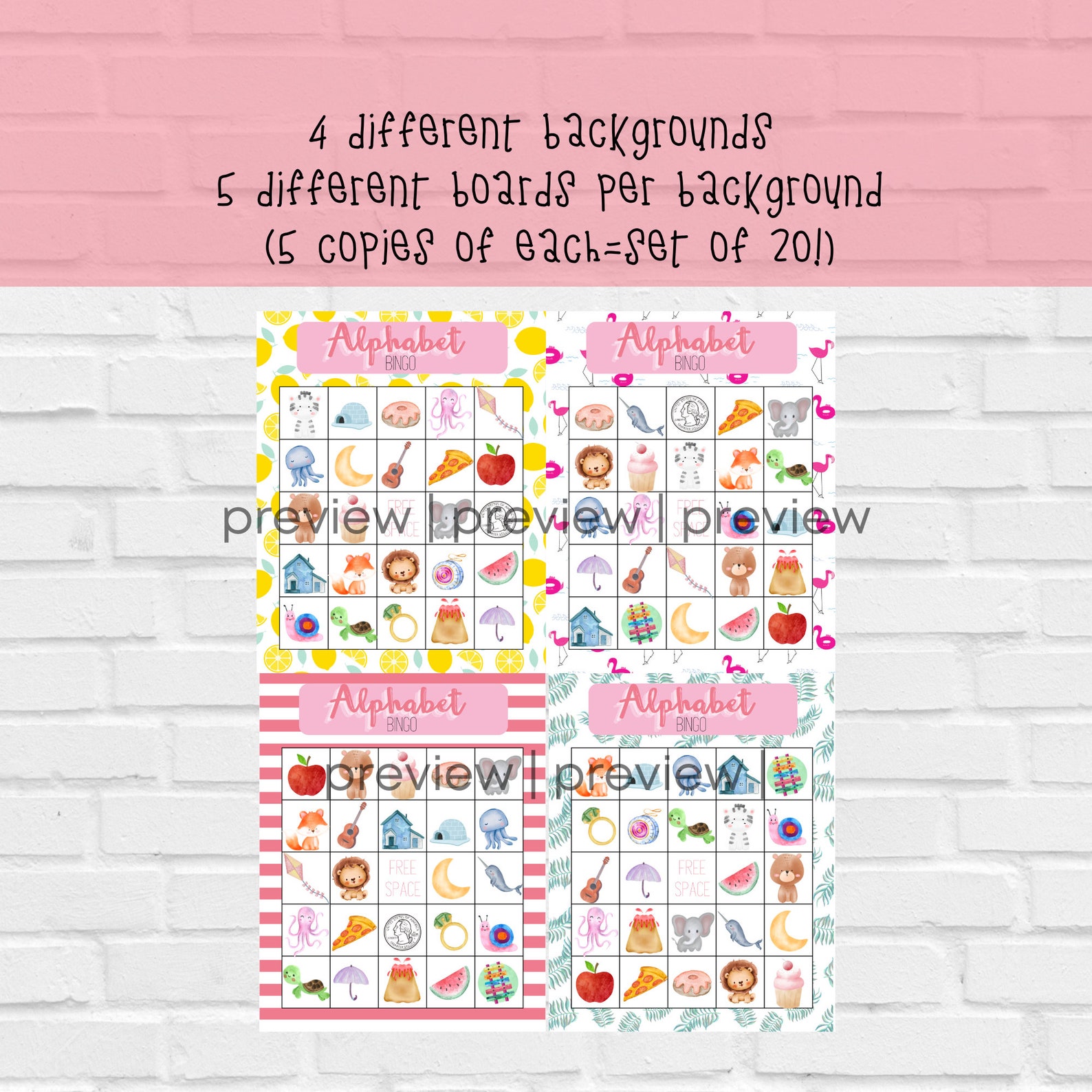 Alphabet Themed Bingo Cards | Instant Download | Back to School Bingo ...