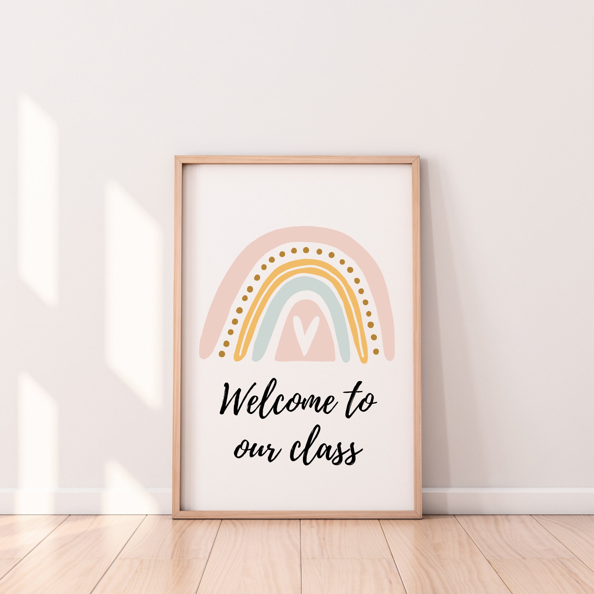 Boho Rainbow Welcome Signs Set of 4 Class Decor Classroom - Etsy