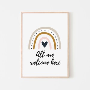 Boho Rainbow Welcome Signs Set of 4 Class Decor Classroom Decor Rainbow ...