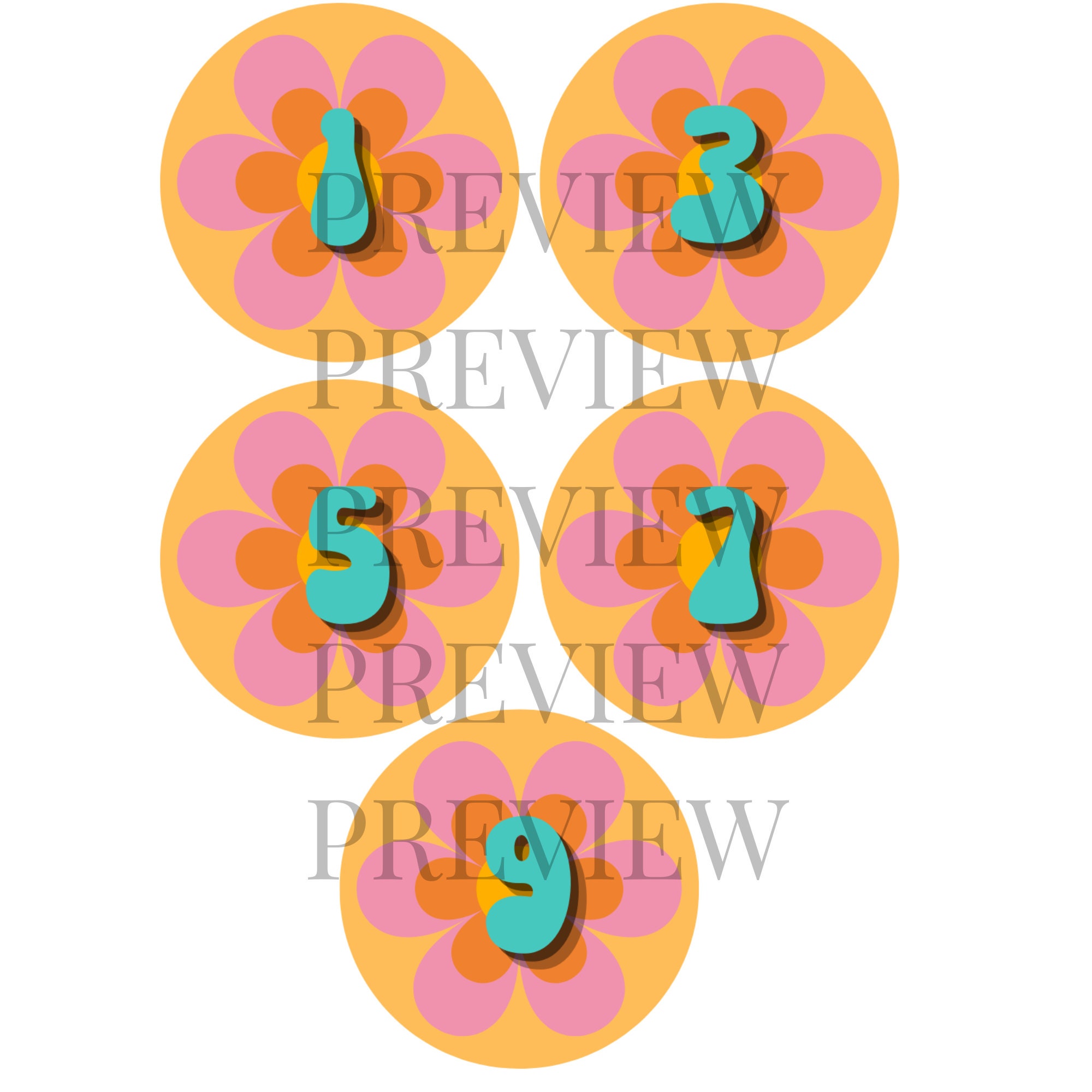 Groovy Retro Daily Lunch Count System | Digital Download | Back to ...