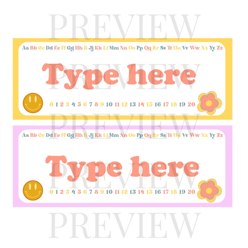 Groovy Boho Name Tags Editable in Powerpoint Class Decor Back to School ...
