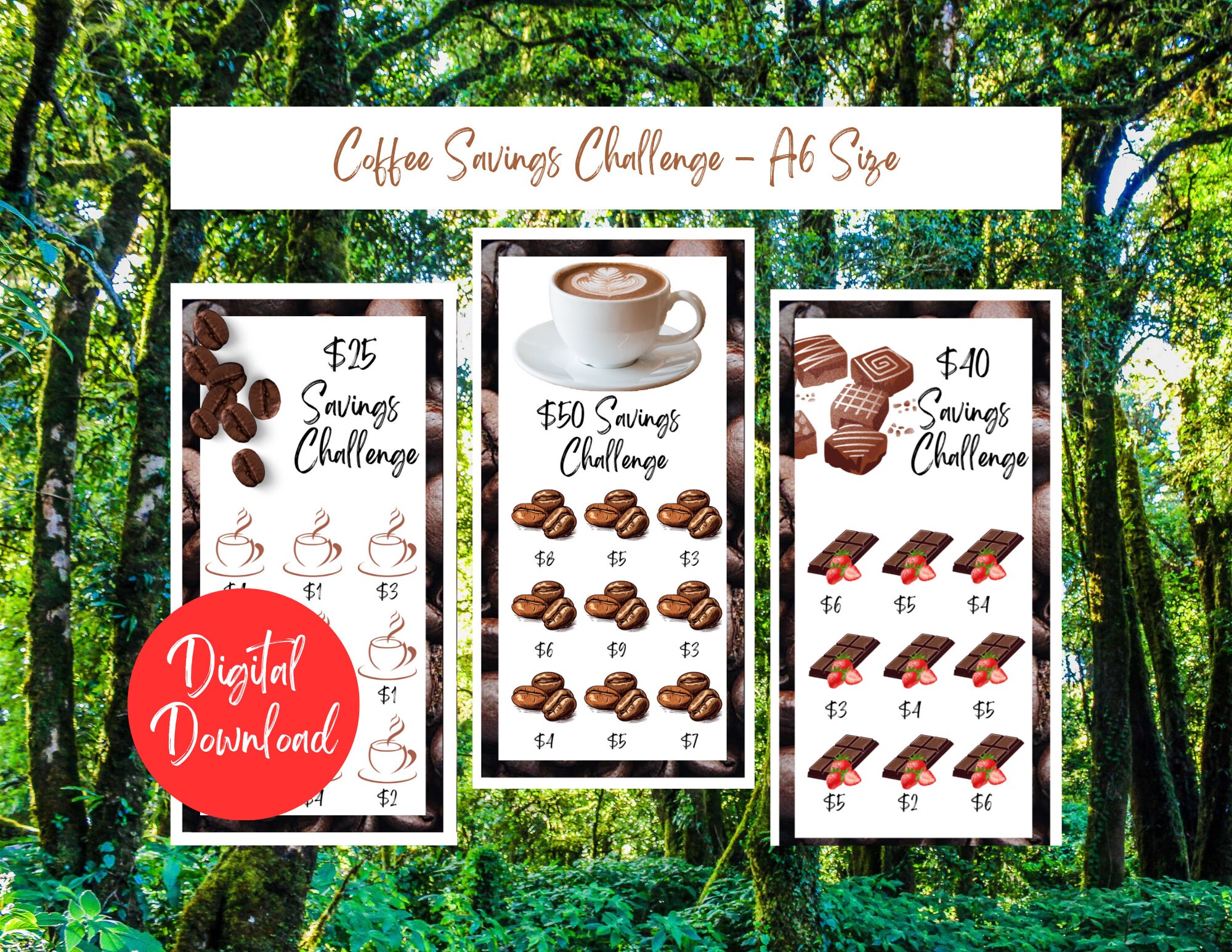 Coffee Savings Challenge Printable Goal Tracker Progress Tracker ...