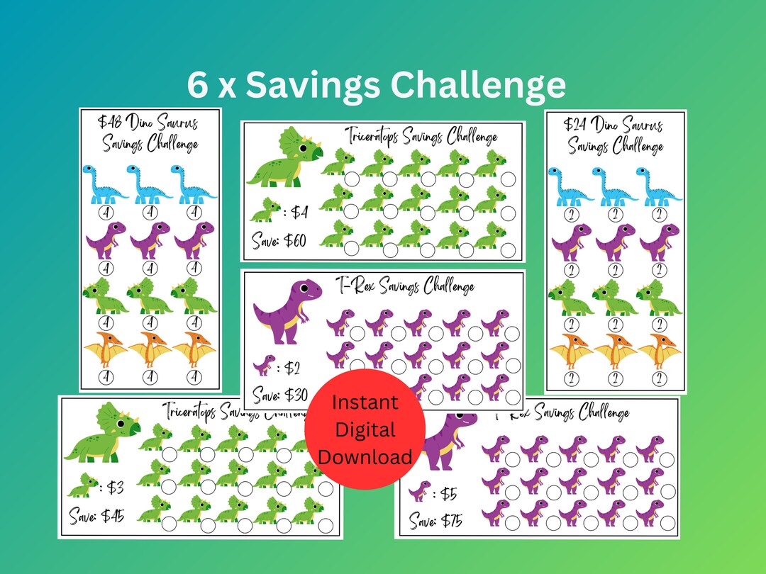 Dino Savings Challenge Printable Coffee Gift Dinosaur PNG Saves Lives ...