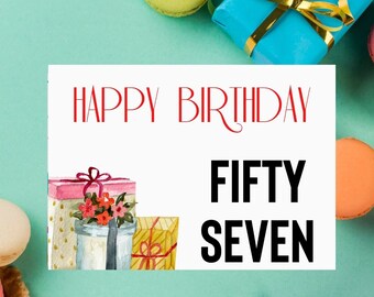 57th Birthday Card | Etsy