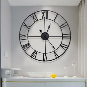 Large Metal Roman Wall Clock Big Skeleton Numerals Giant - Etsy Australia