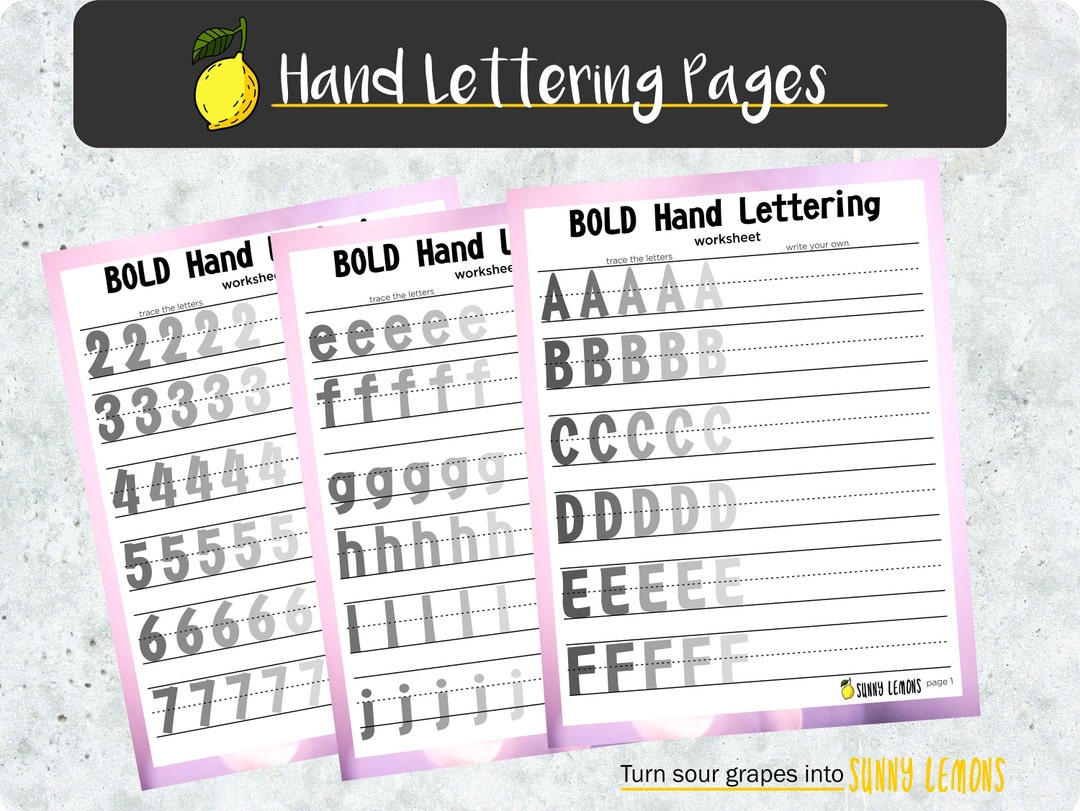 Traceable Hand Lettering Pages - Etsy