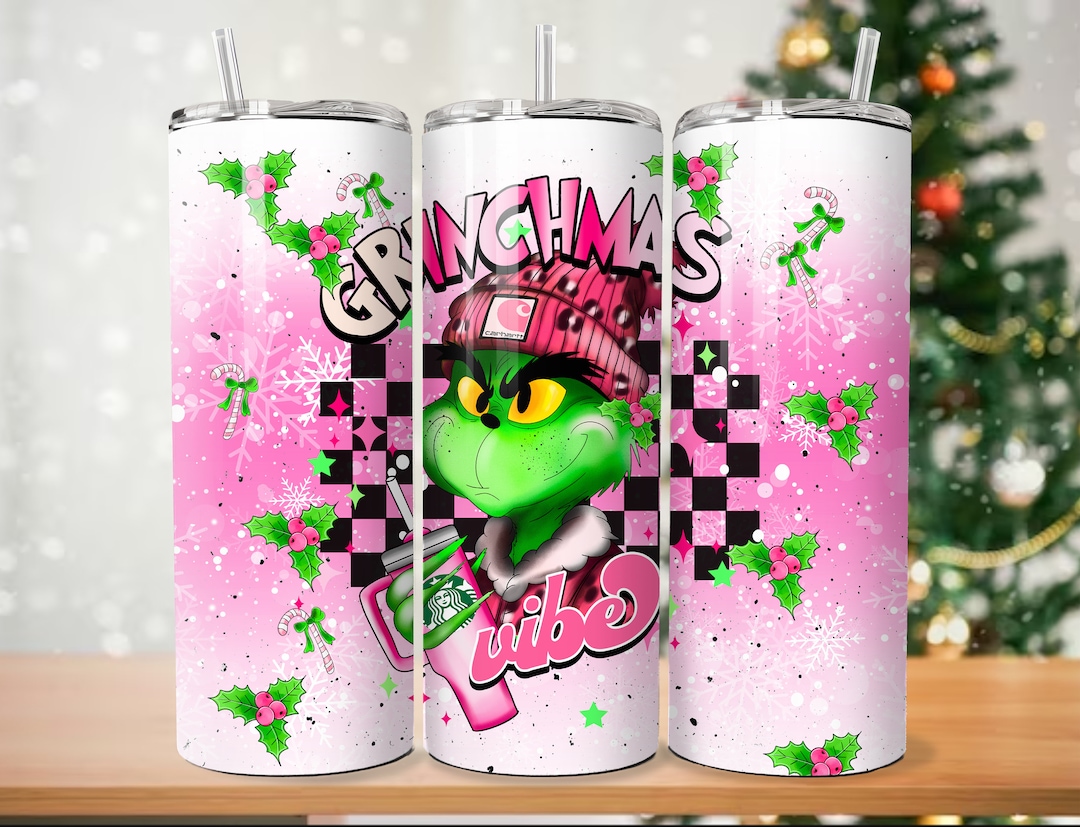 Vintage Grinch, Retro Grinch, Pink GRINCHMAS Tumbler, Custom Christmas ...
