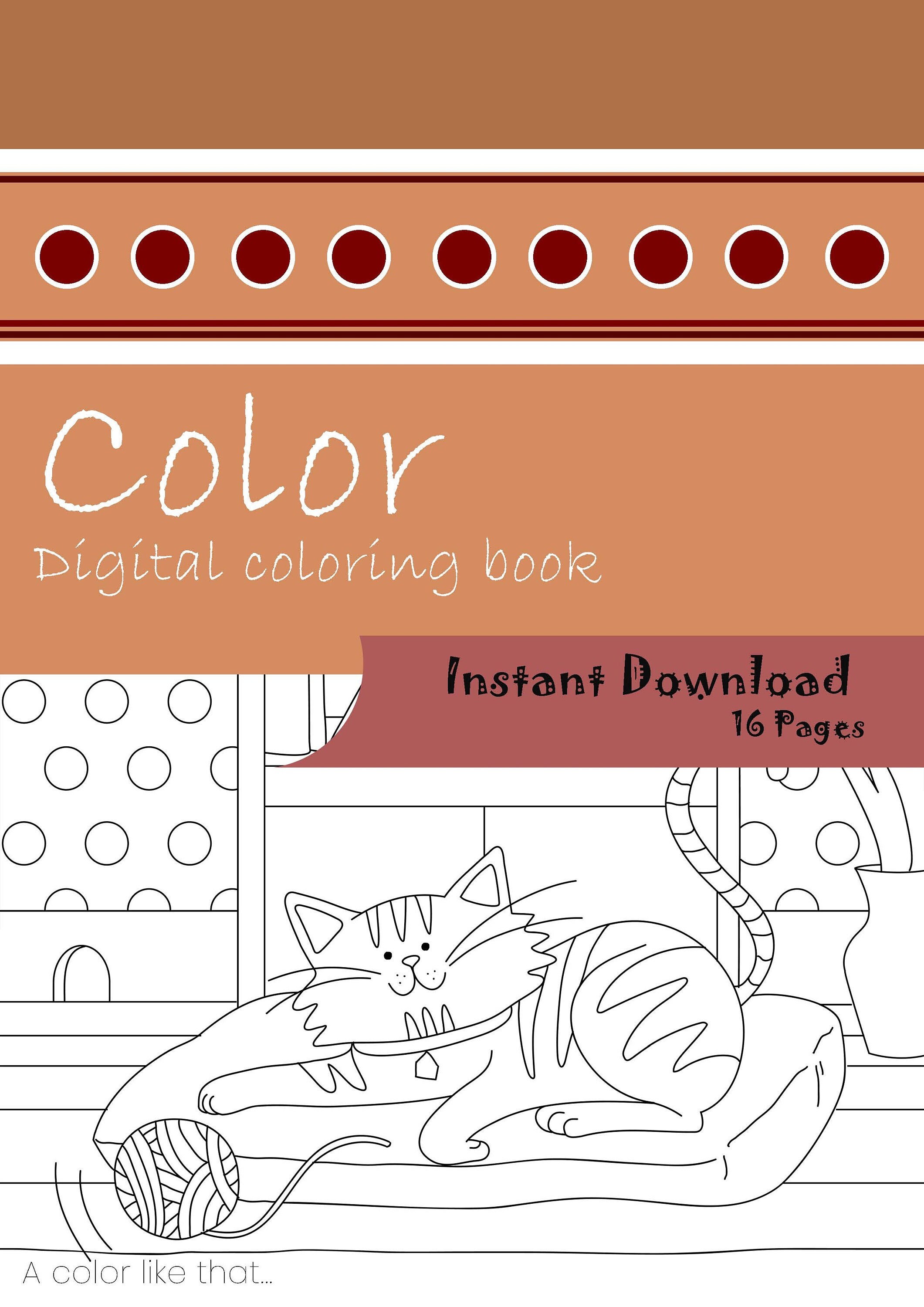 Digital Coloring Book Special Coloring Book Landscapes & Animals - Etsy