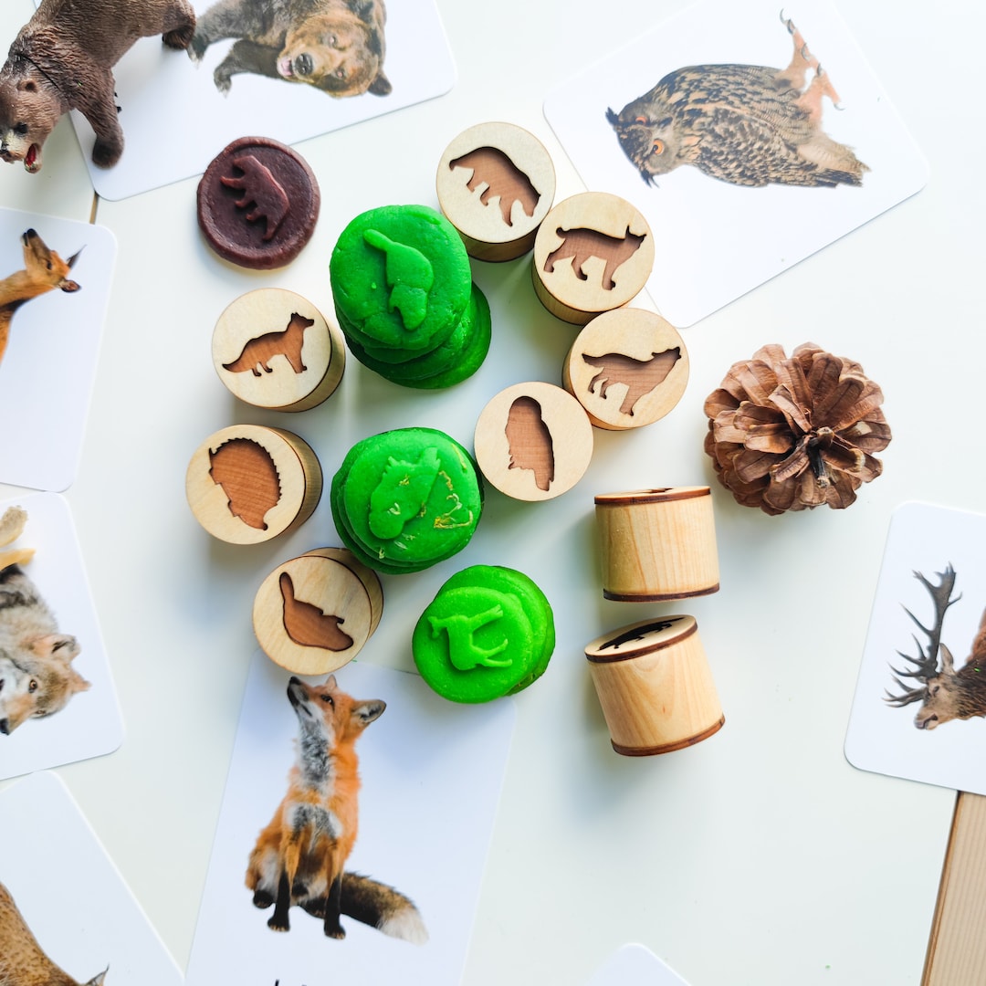 Wild Forest Animal Playdough Stamps. 18 Unique Shapes for Montessori ...