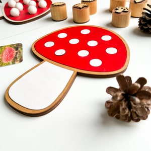 Wooden Mushroom Play Tray. Mushroom Play Board for Sensory Play ...