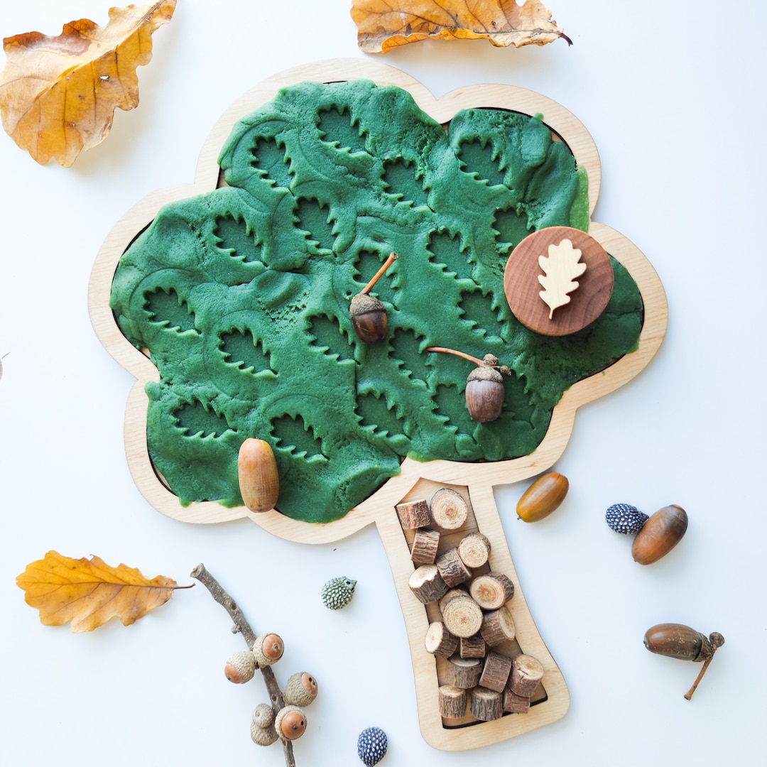 Tree-shaped Sensory Play Tray for Nature Studies. Wooden Board for Kids ...