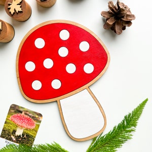 Wooden Mushroom Play Tray. Mushroom Play Board for Sensory Play ...