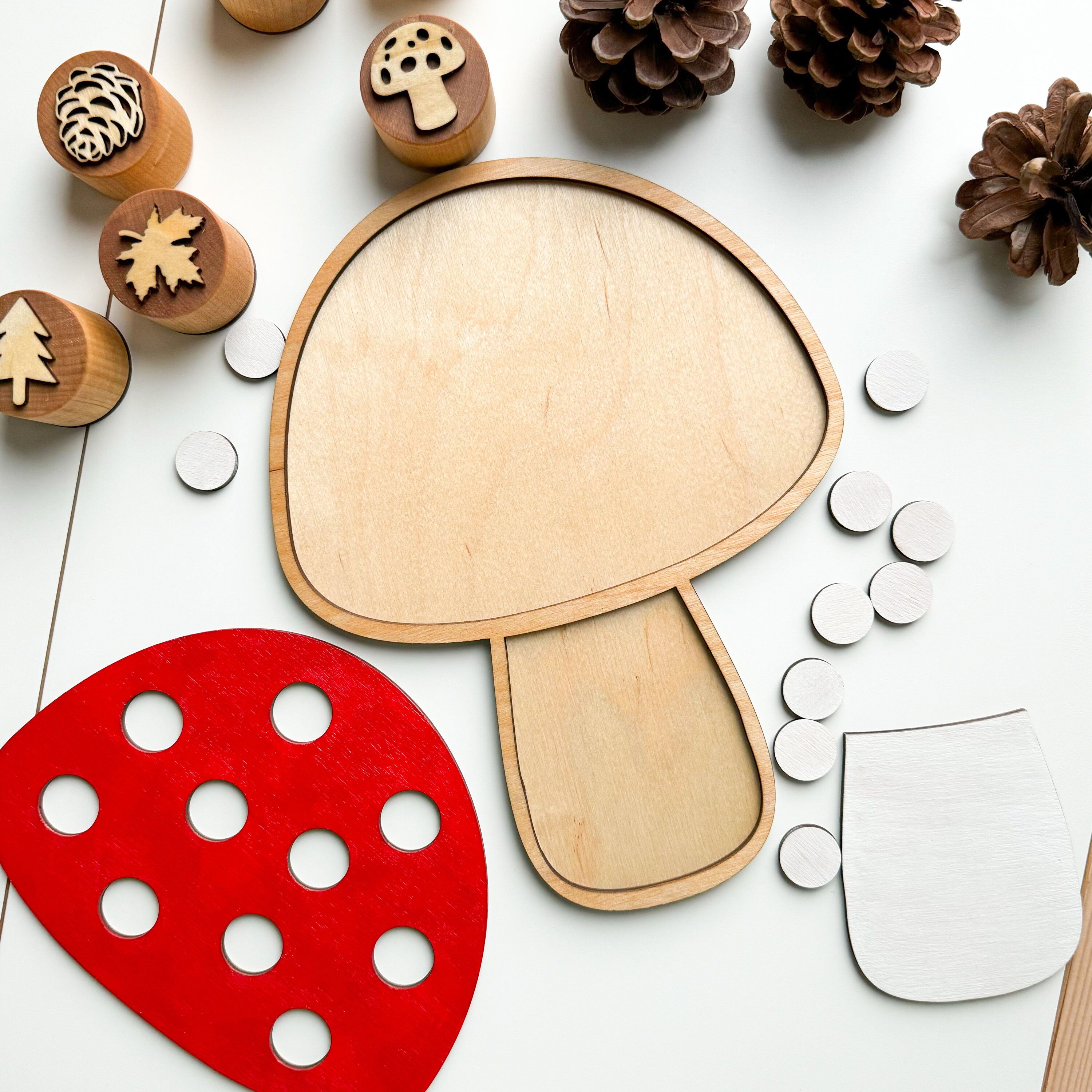 Wooden Mushroom Play Tray. Mushroom Play Board for Sensory - Etsy