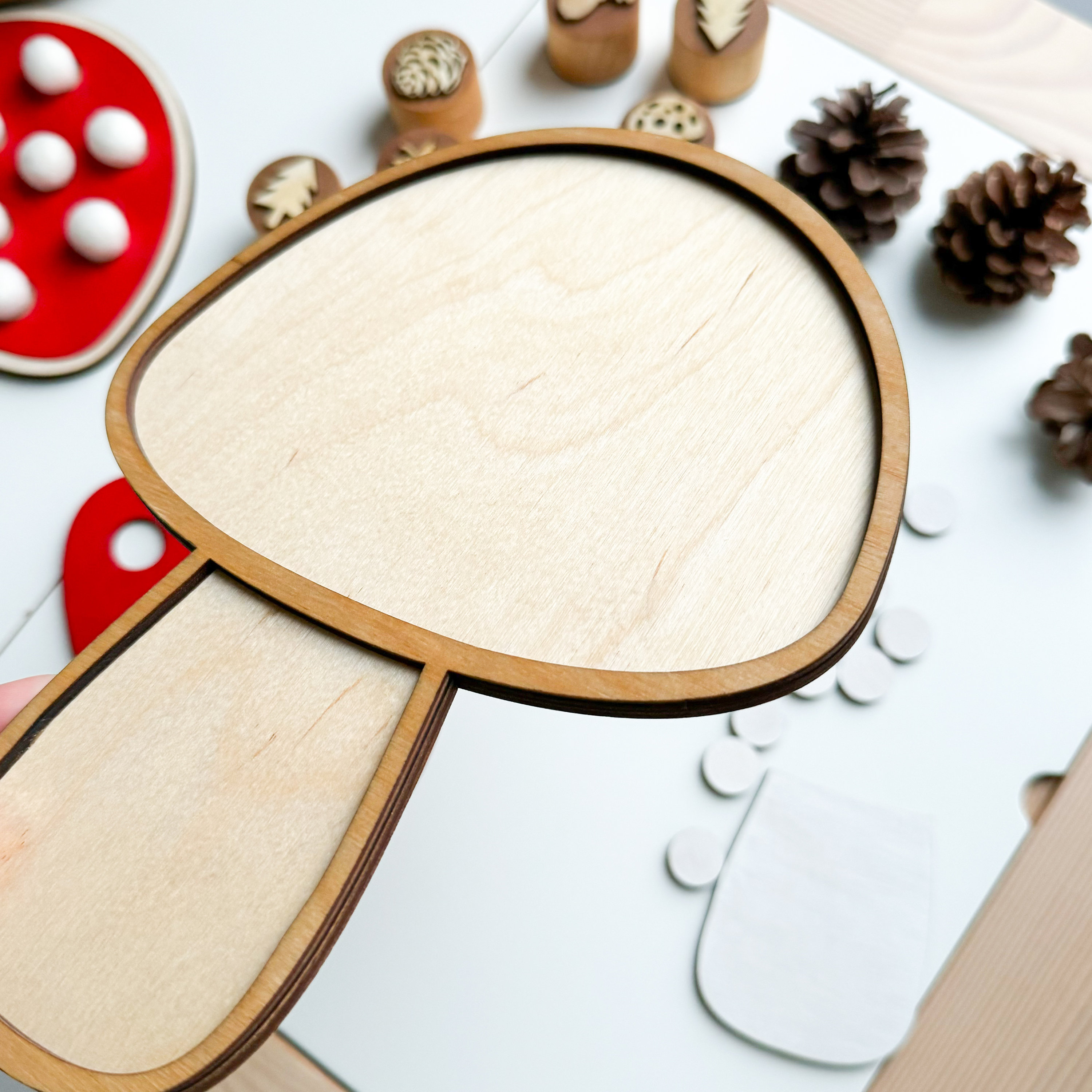 Wooden Mushroom Play Tray. Mushroom Play Board for Sensory - Etsy