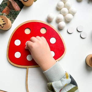 Wooden Mushroom Play Tray. Mushroom Play Board for Sensory Play ...