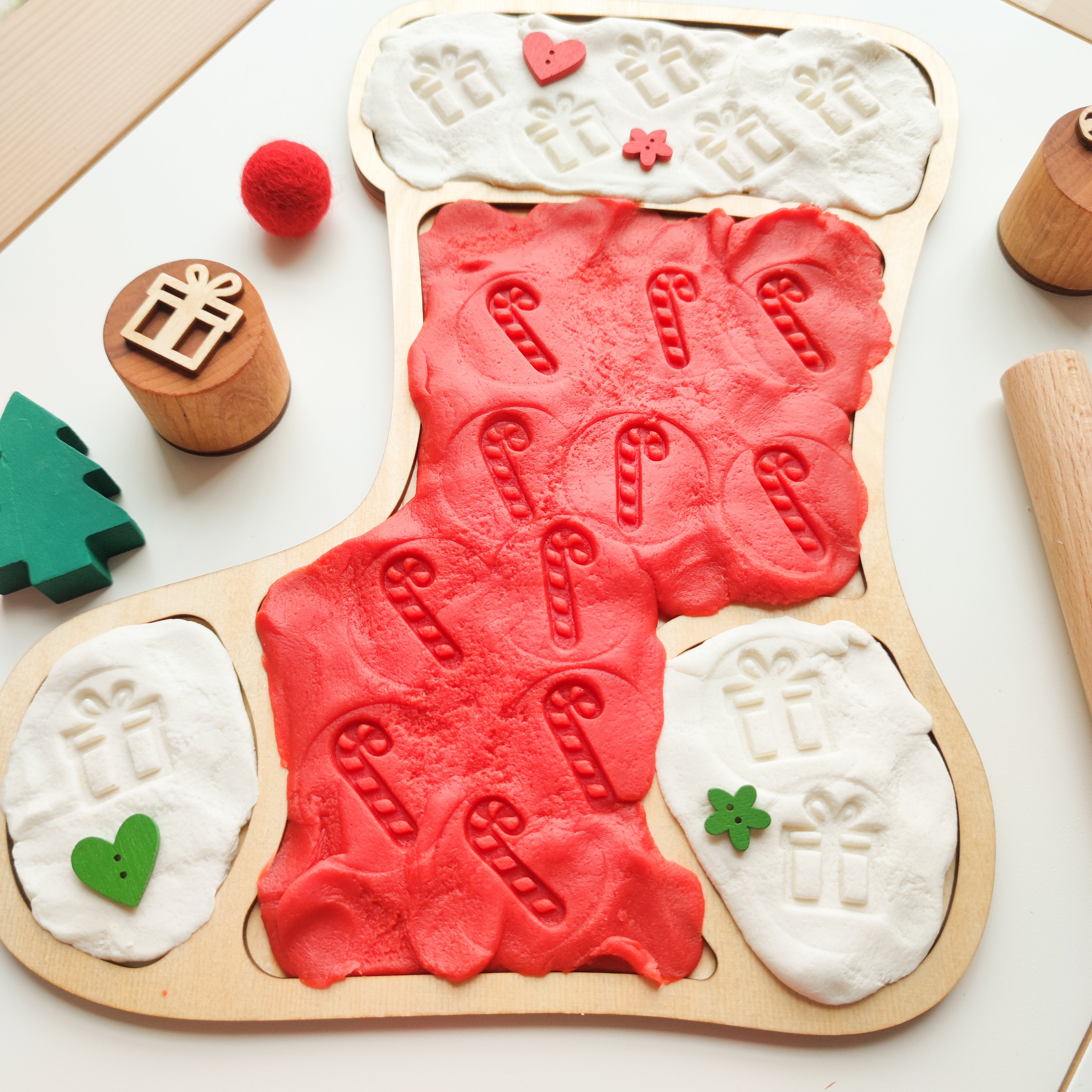 Christmas Stocking Shaped Wooden Tray for Sensory Play. - Etsy