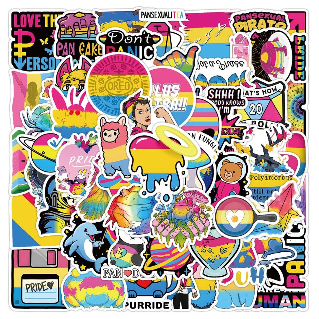 Pansexual Pride Stickers: 60-piece Sticker Pack - Etsy
