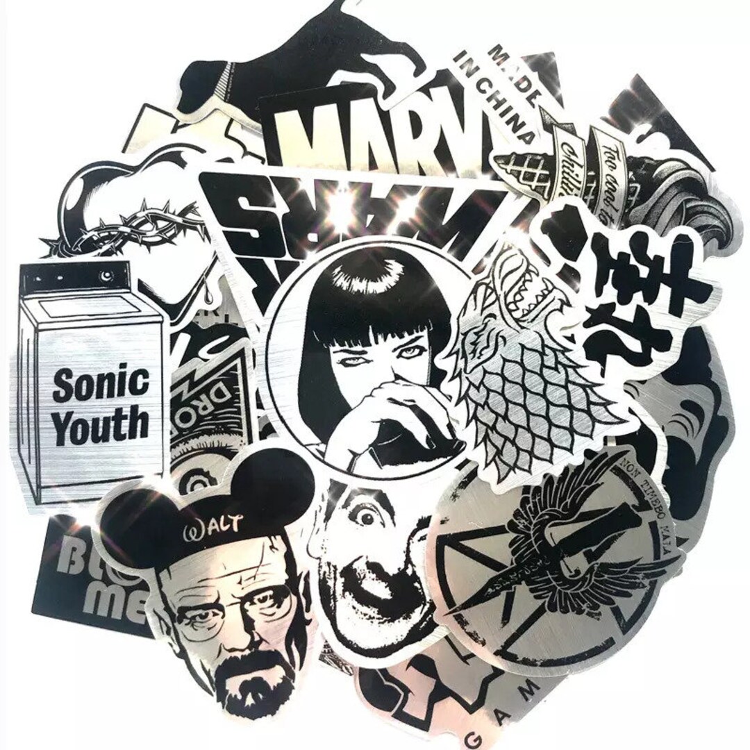 50 X Cool Industrial Metal Style Stickers Random Stickers for - Etsy