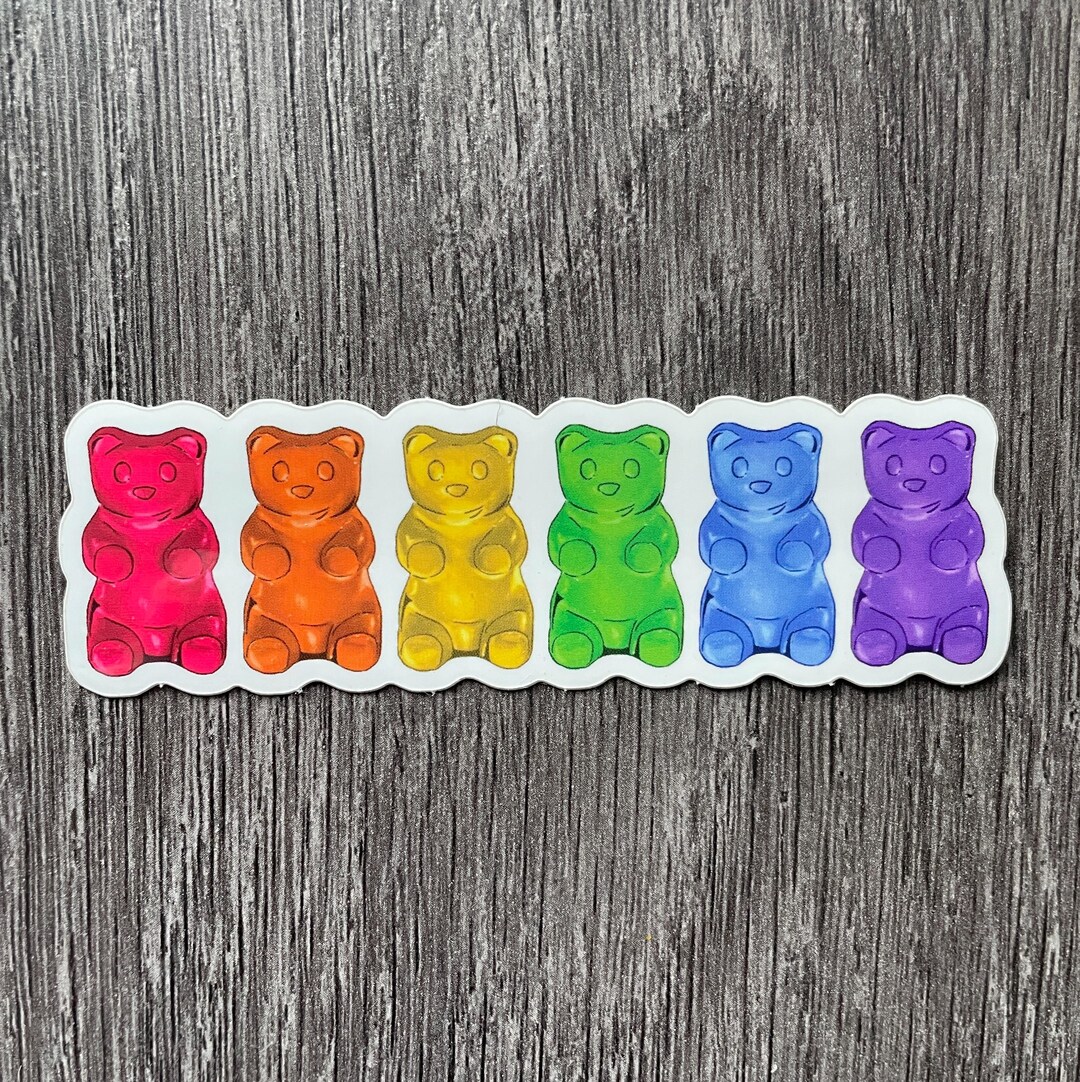 Rainbow Gummy Bears Sticker - Etsy