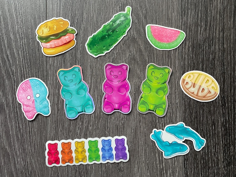 Rainbow Gummy Bears Sticker - Etsy