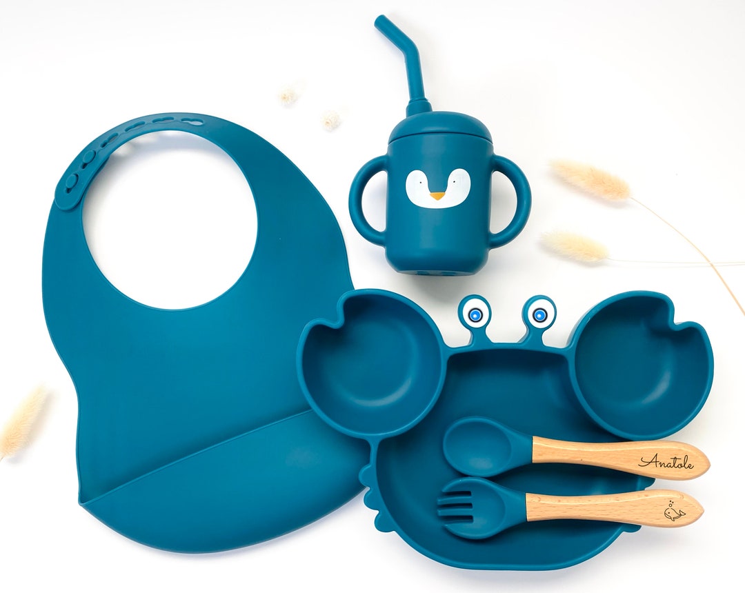 Personalized Silicone Meal Set / Baby Child Birthday Birth Gift / Glass ...