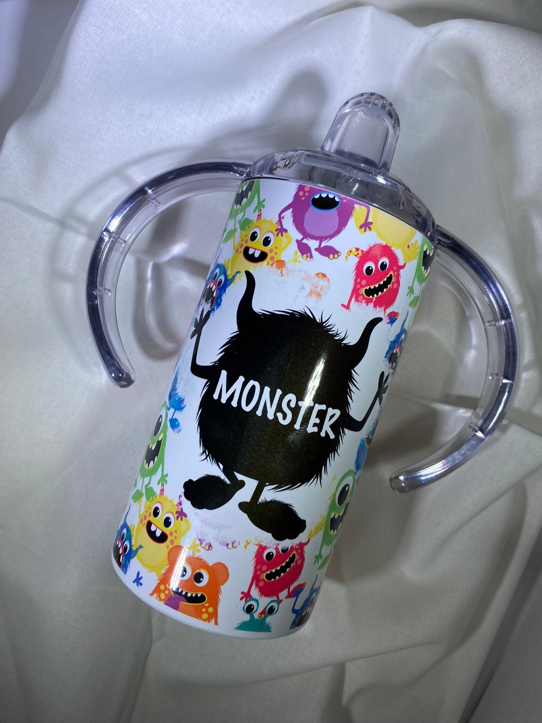 Monster Sippy Cup With Extra Lid - Etsy