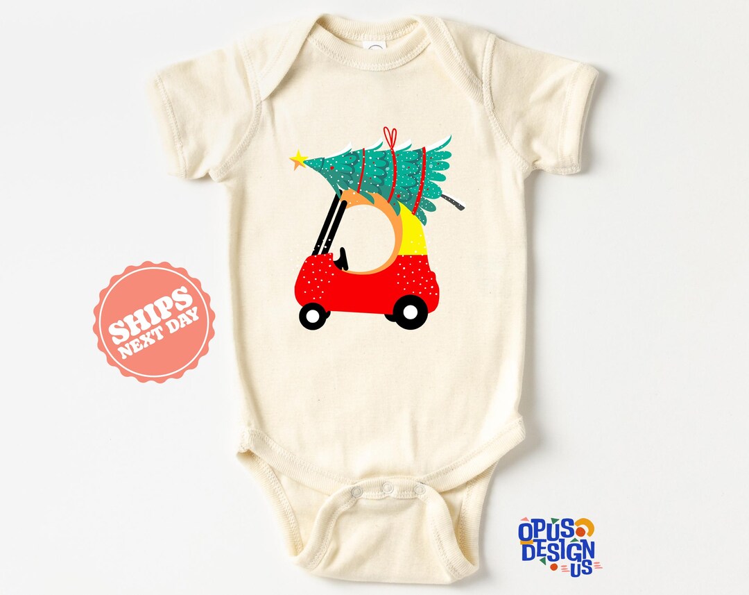 Red Car Christmas Baby Onesie®, Cute Christmas Baby Bodysuit, Christmas ...