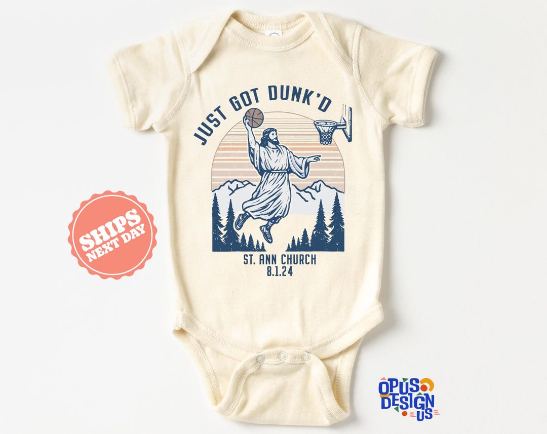 Just Got Dunked Funny Baptism Onesie®, Baptized Shirt, Custom Baptism ...
