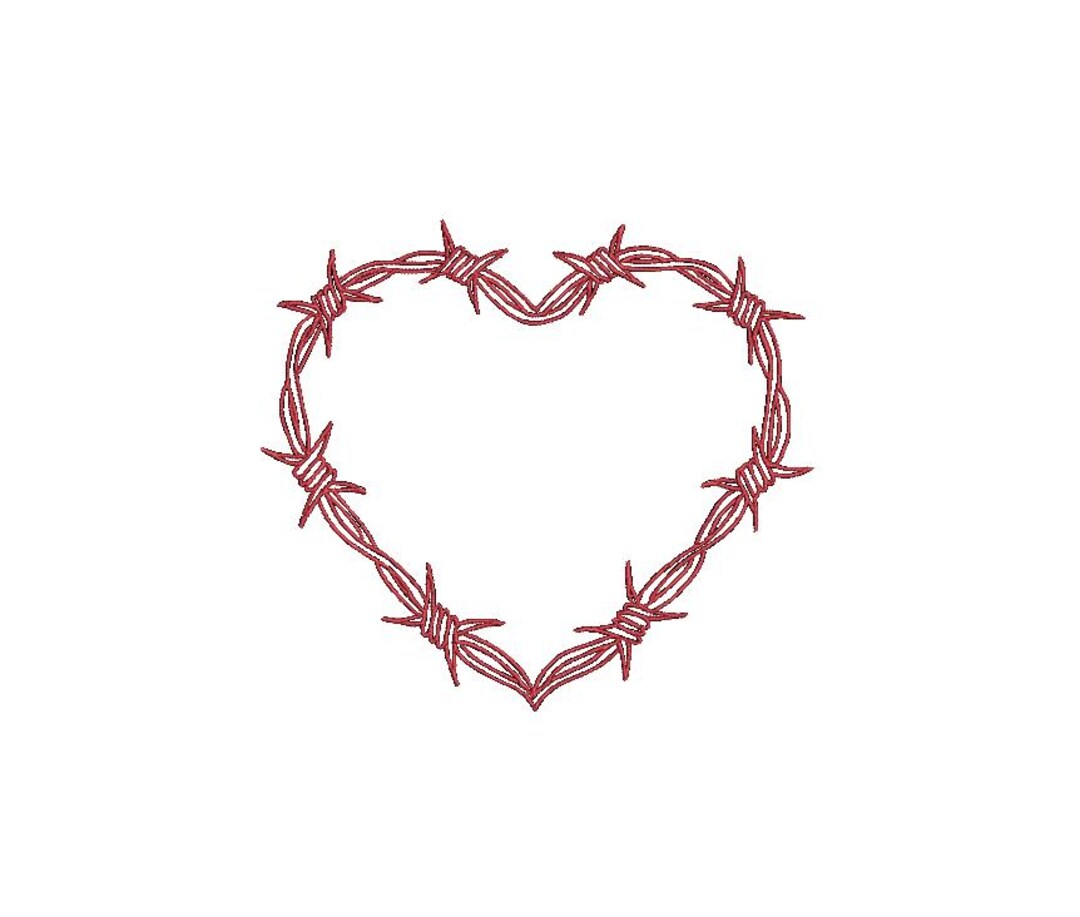 Barbed Wire Heart Embroidery Design - 4 Sizes - JEF, PES, HUS - Etsy