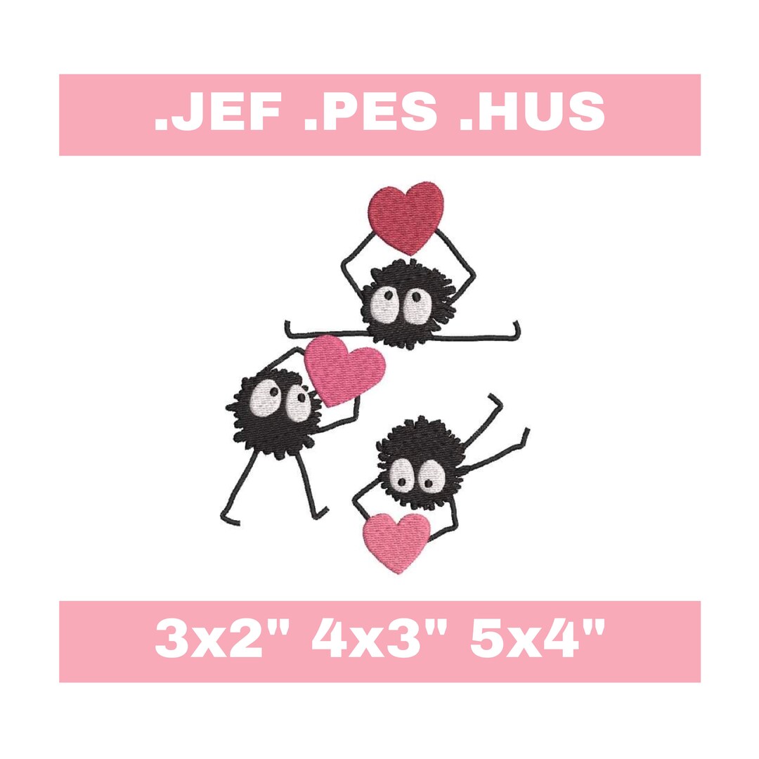 Heart Sprites Embroidery Design - 3 Sizes - JEF, PES, HUS - Etsy