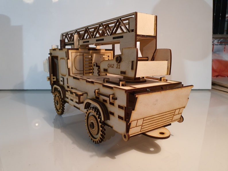 Cnc Laser Cutting Toy Fire Truck 3d. Svg, Pdf, Dxf File A Gift for a ...