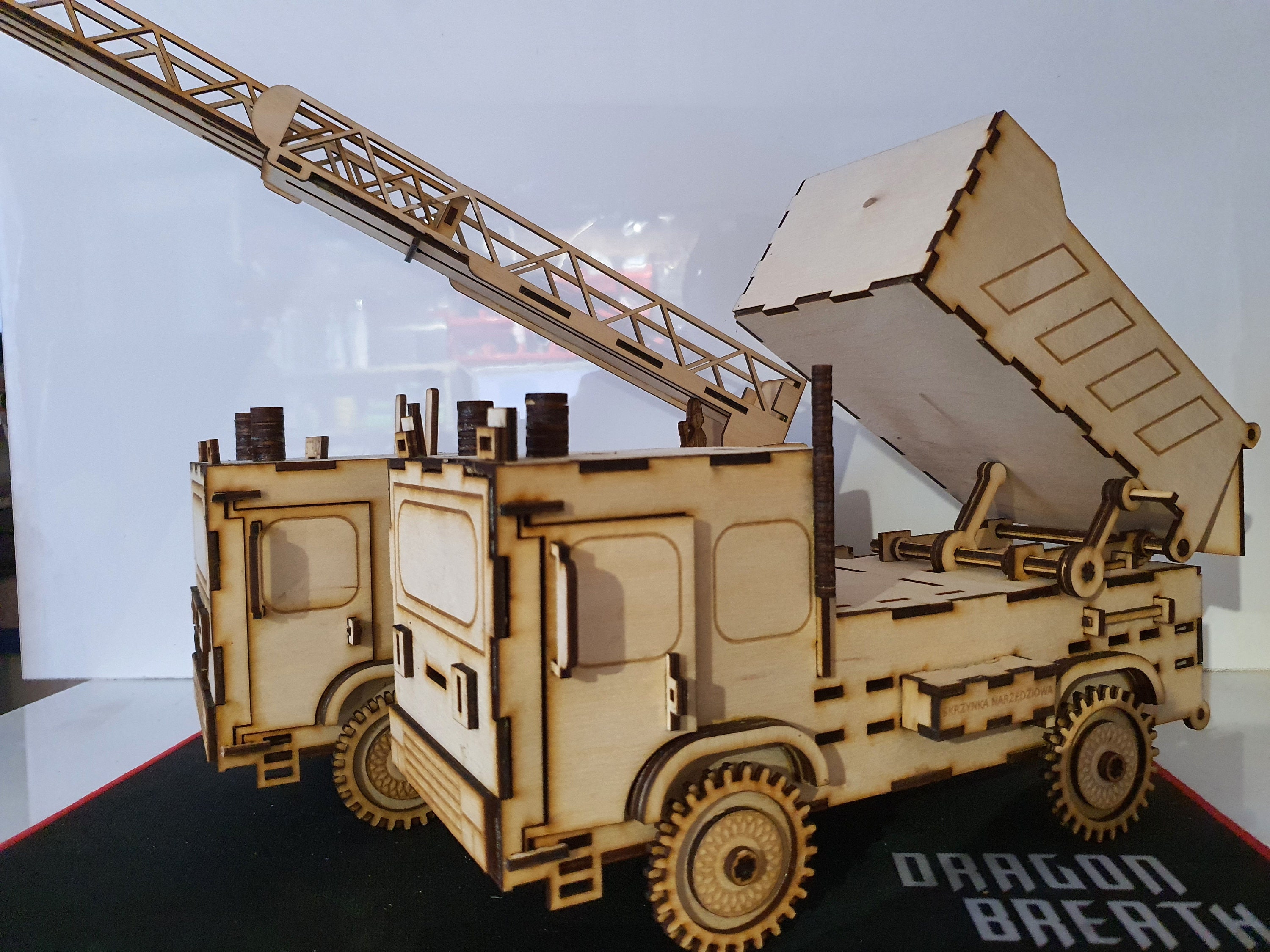 CNC Laser Cutting Toy Fire Truck + 3d Dumper Truck. SVG File A Gift for ...