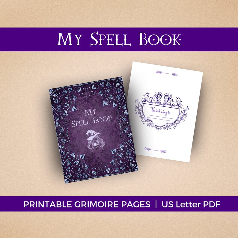 Grimoire Pages, Printable Spell Book, Book of Shadows, Magick Worksheet ...