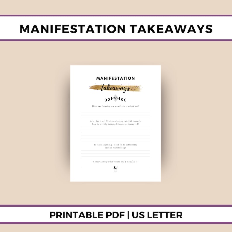 369 Manifestation Journal Printable, 369 Method, Manifesting Guide, Law ...