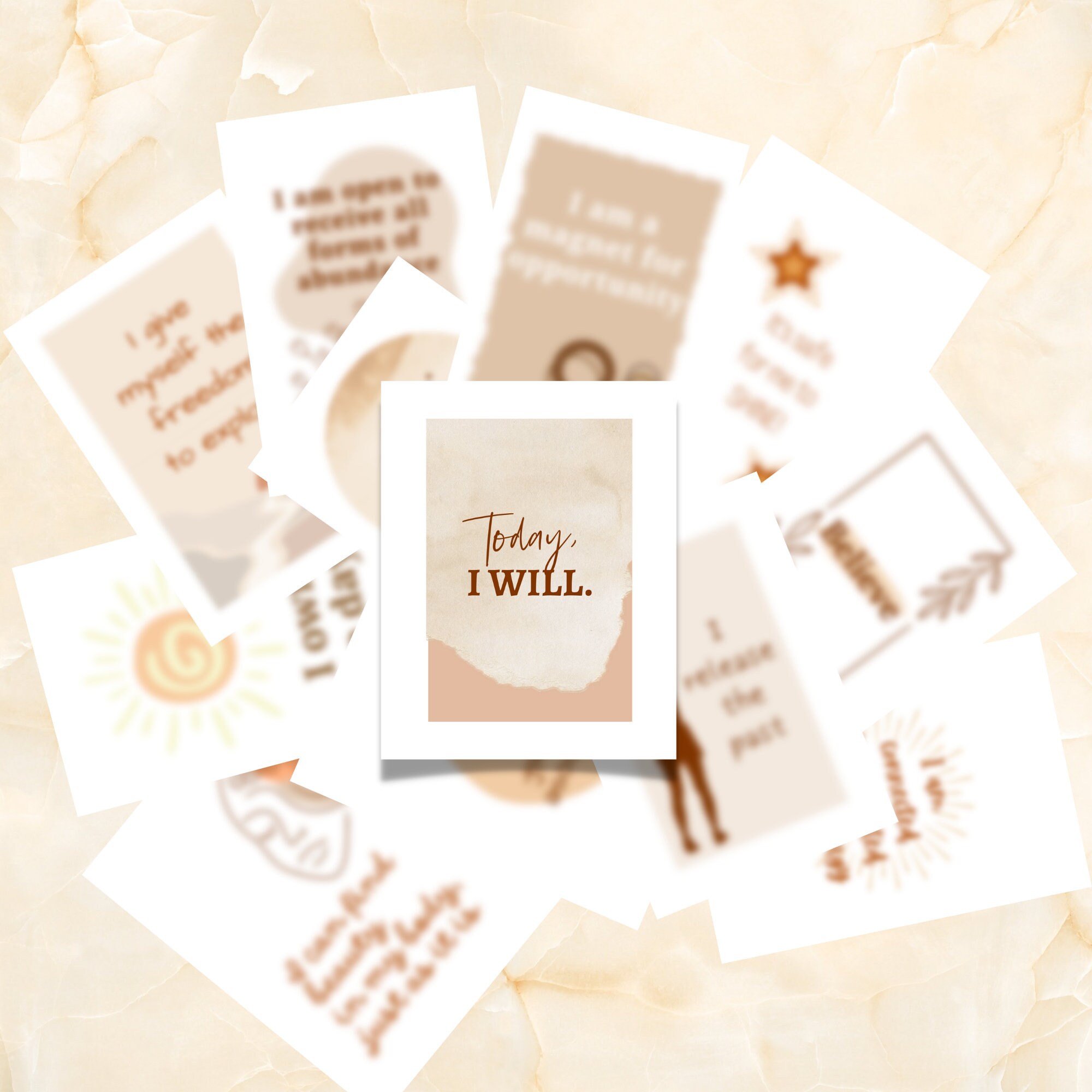 Boho Affirmation Cards Printable, Self Love Cards, Motivational Cards ...