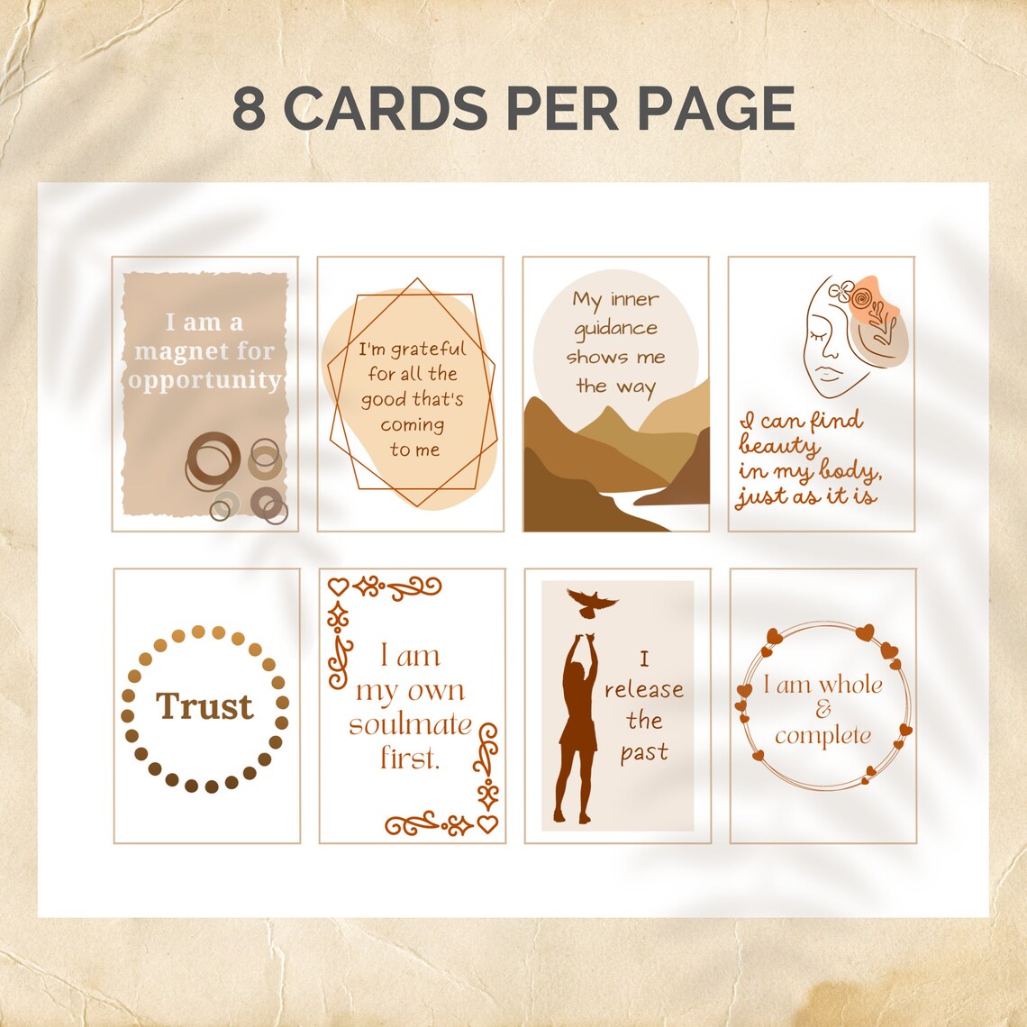 Boho Affirmation Cards Printable, Self Love Cards, Motivational Cards, Manifestation Cards, Law ...