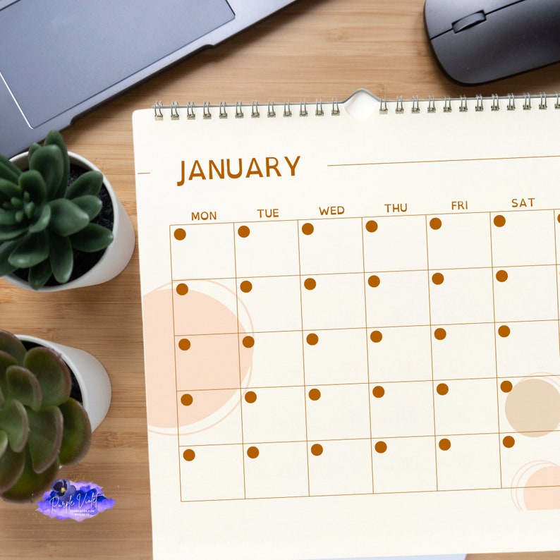 UNDATED Calendar,printable Calendar, Monthly Calendar, Monday Start ...