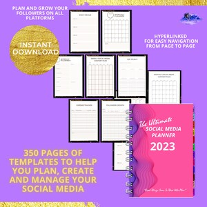 Pink, Digital Planner, SOCIAL MEDIA Planner, Content Calendar ...