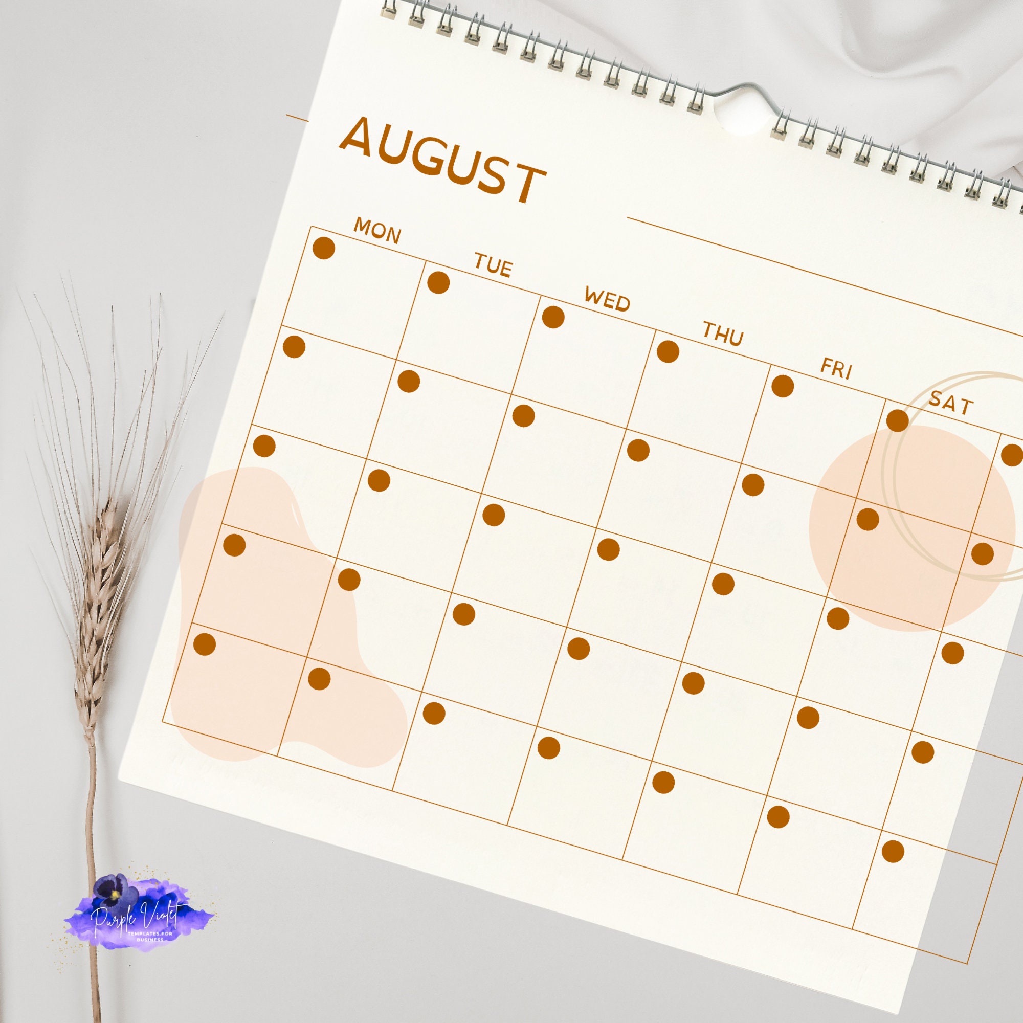 UNDATED Calendar,printable Calendar, Monthly Calendar, Monday Start ...