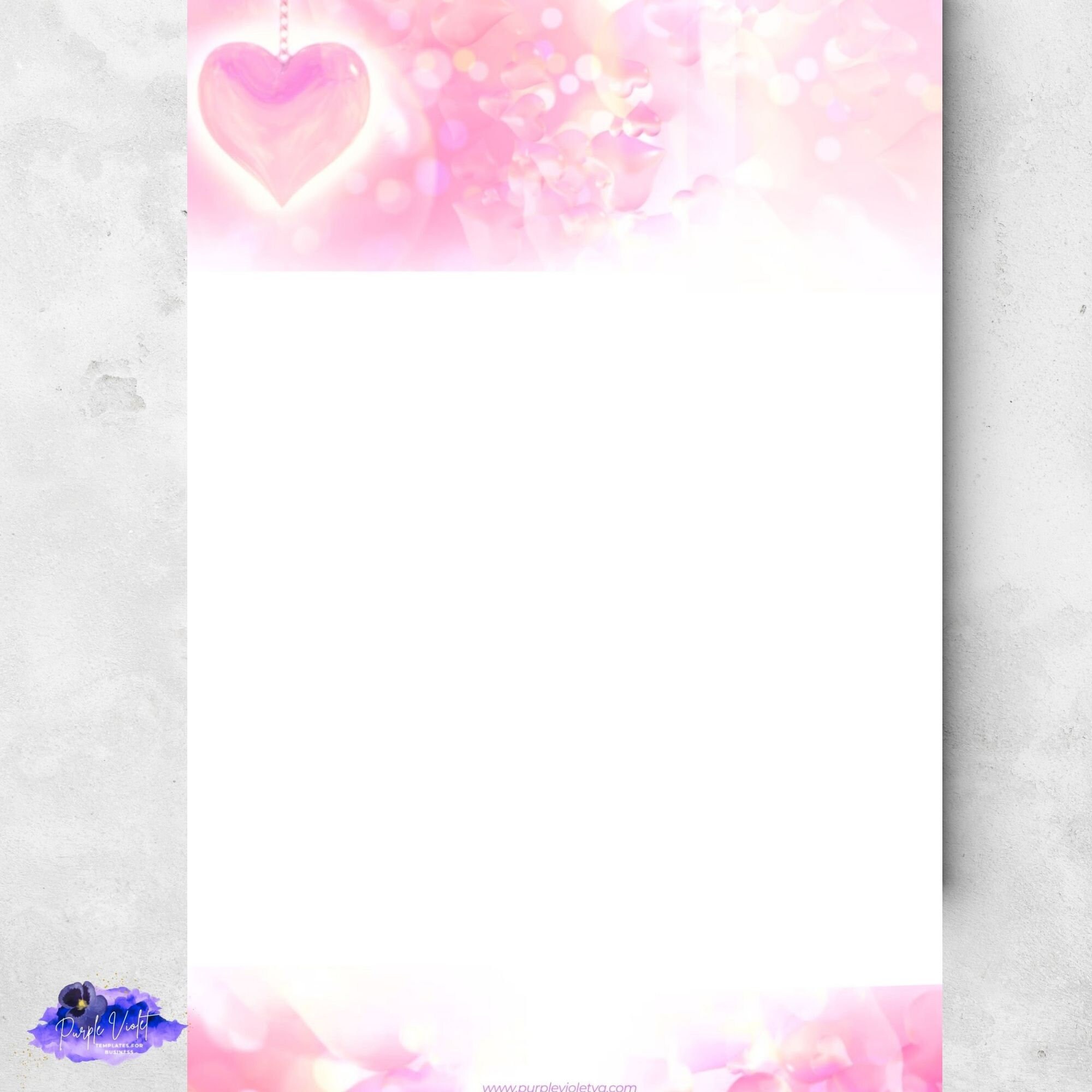 DIGITAL PAPER Pink Hearts Printable Stationery A4 Lined Paper Printable ...