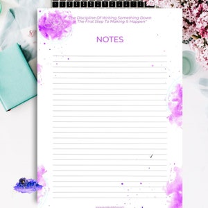 DIGITAL PAPER Pink Water Lily Printable Stationery A4 Lined Paper ...