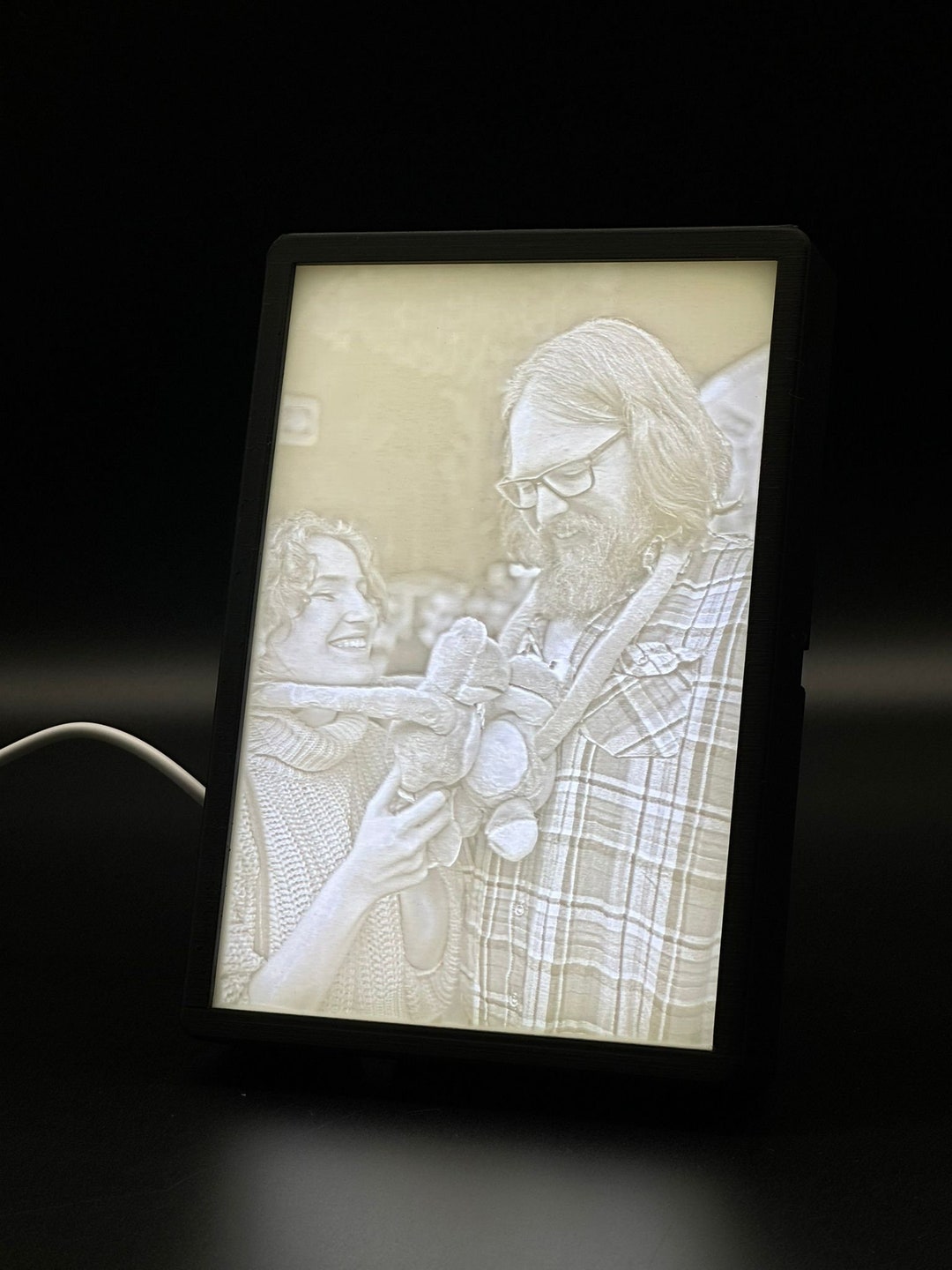 3D Lithograph Print With LED Lighting Color or Black-and-white Perfect ...