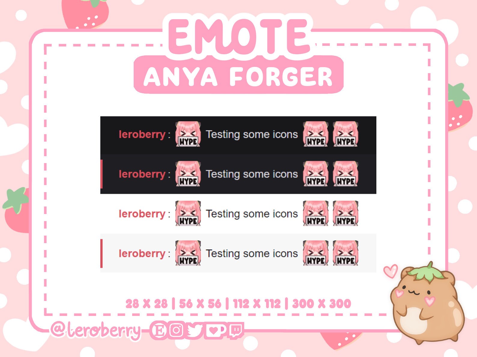 Anya Forger Emote Hype Emote for Twitch/discord/youtube Stream Emote ...