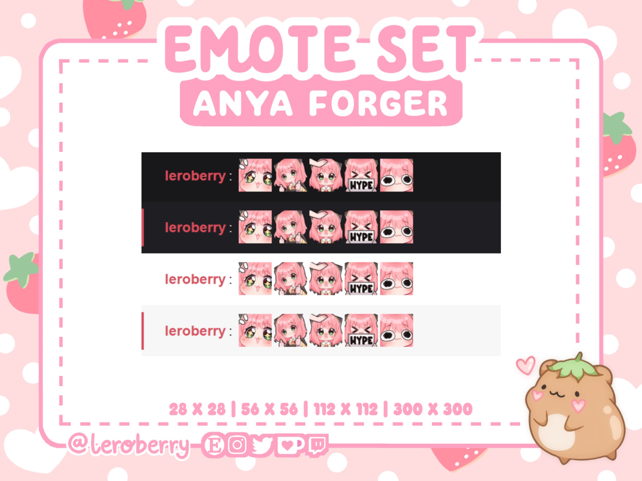 Anya Forger Emote Set #01 | 5 Emotes for Twitch/discord/youtube ...