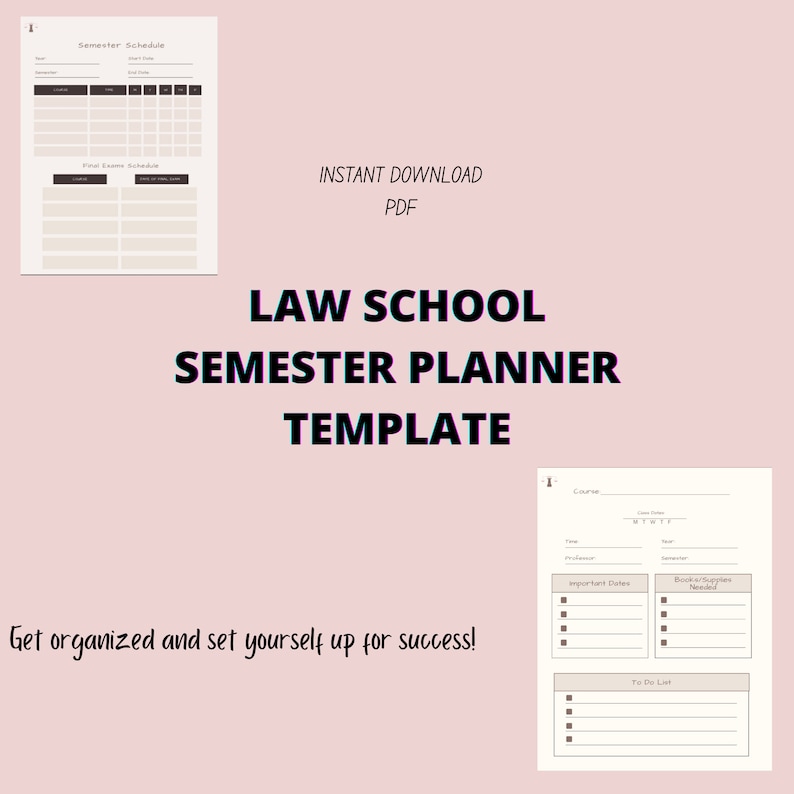 LAW SCHOOL Semester Planner - Etsy