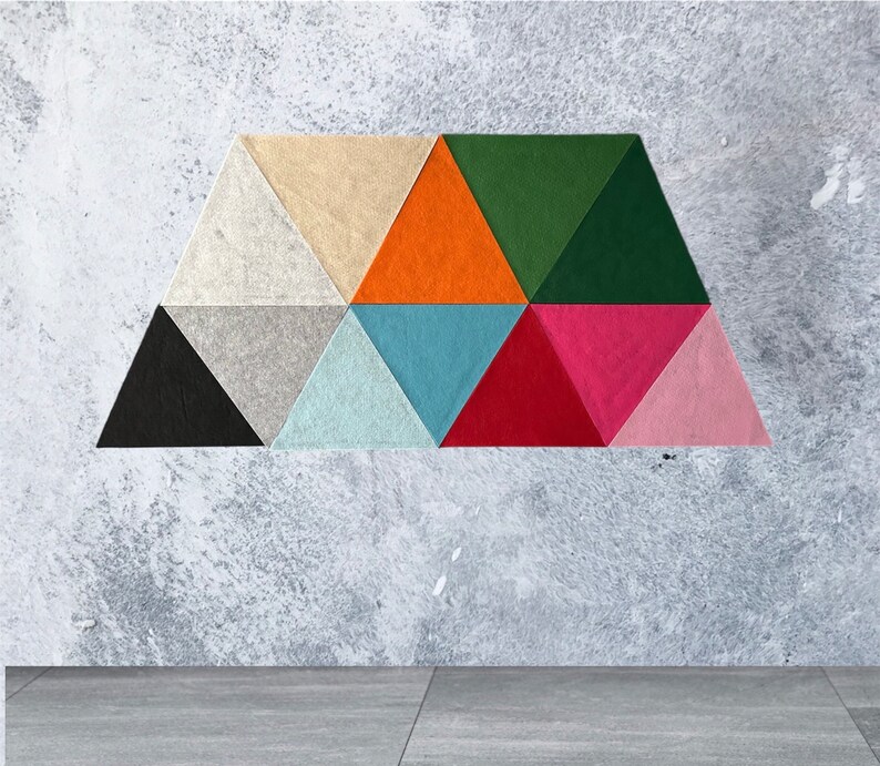 Triangle Acoustic Felt Panel for Sound Absorption Wall Tile Art eko ...
