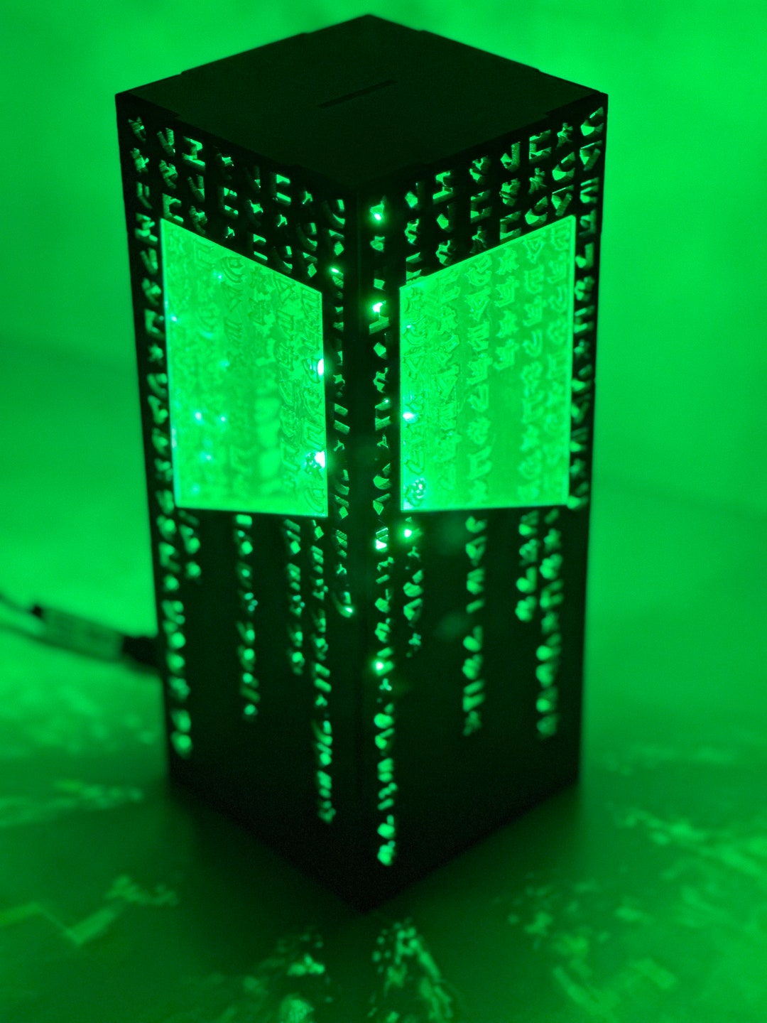 Green Code Desk Lamp-hieroglyphs Numbers Vertical Lines Mathematics ...