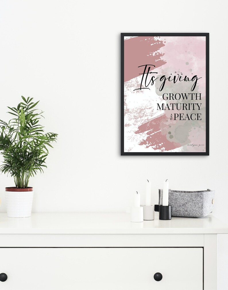 It's Giving Growth, Maturity, and Peace Digital Wall Art, Self Care ...